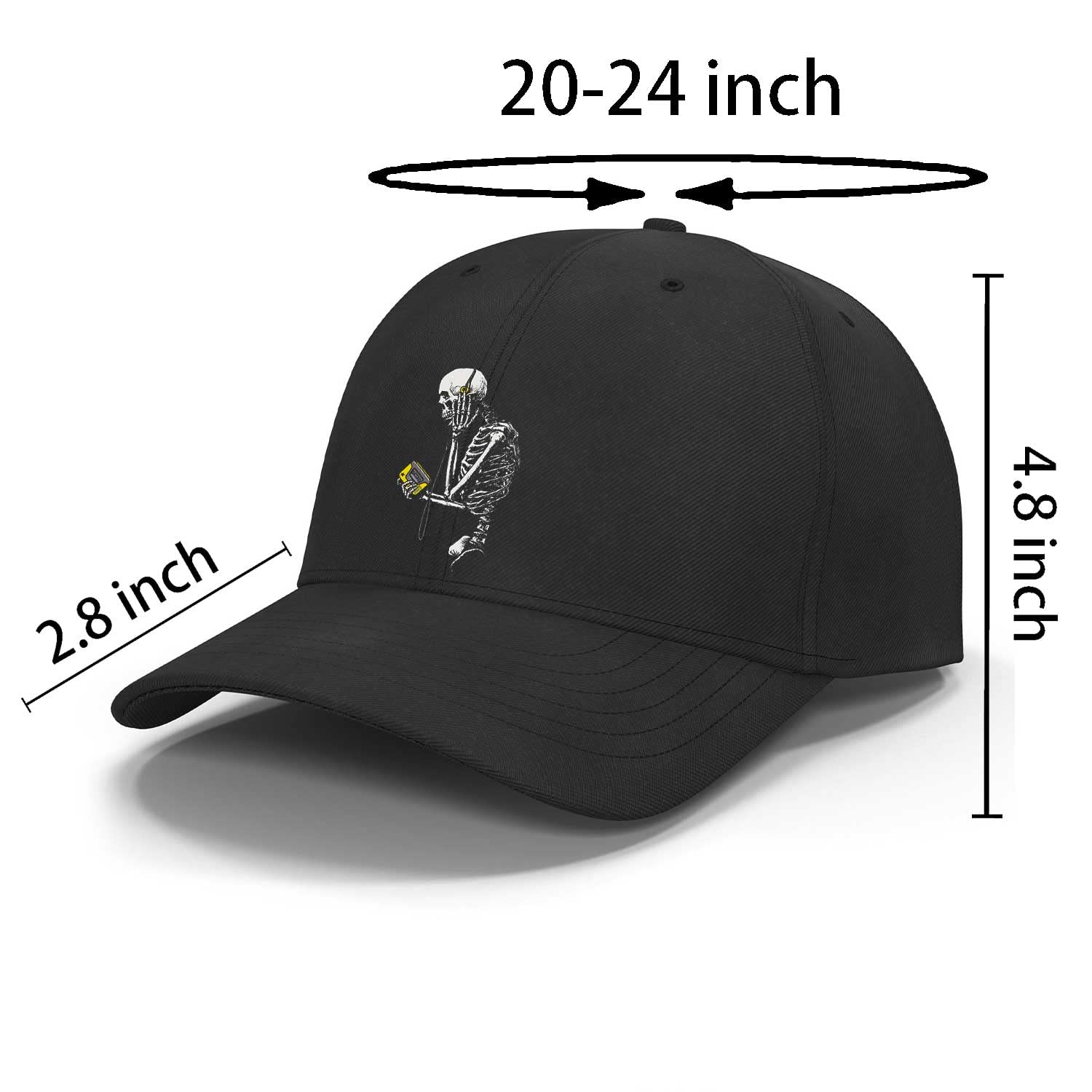 SHITOUPU Music Skull Baseball Cap Adjustable Dad Hat Unstructured Cotton Hat