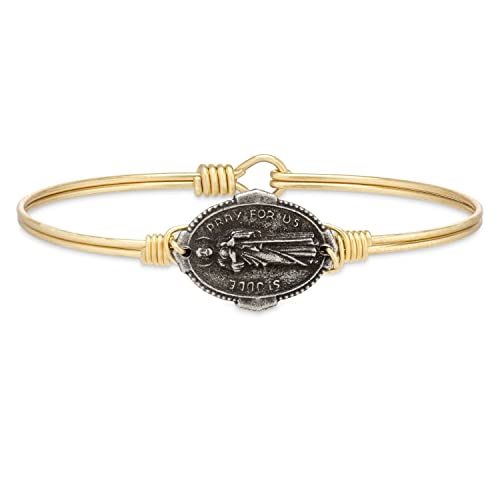 Luca + Danni Saint Jude Bangle Bracelet For Women - Silver Tone Size Regular Made in USA