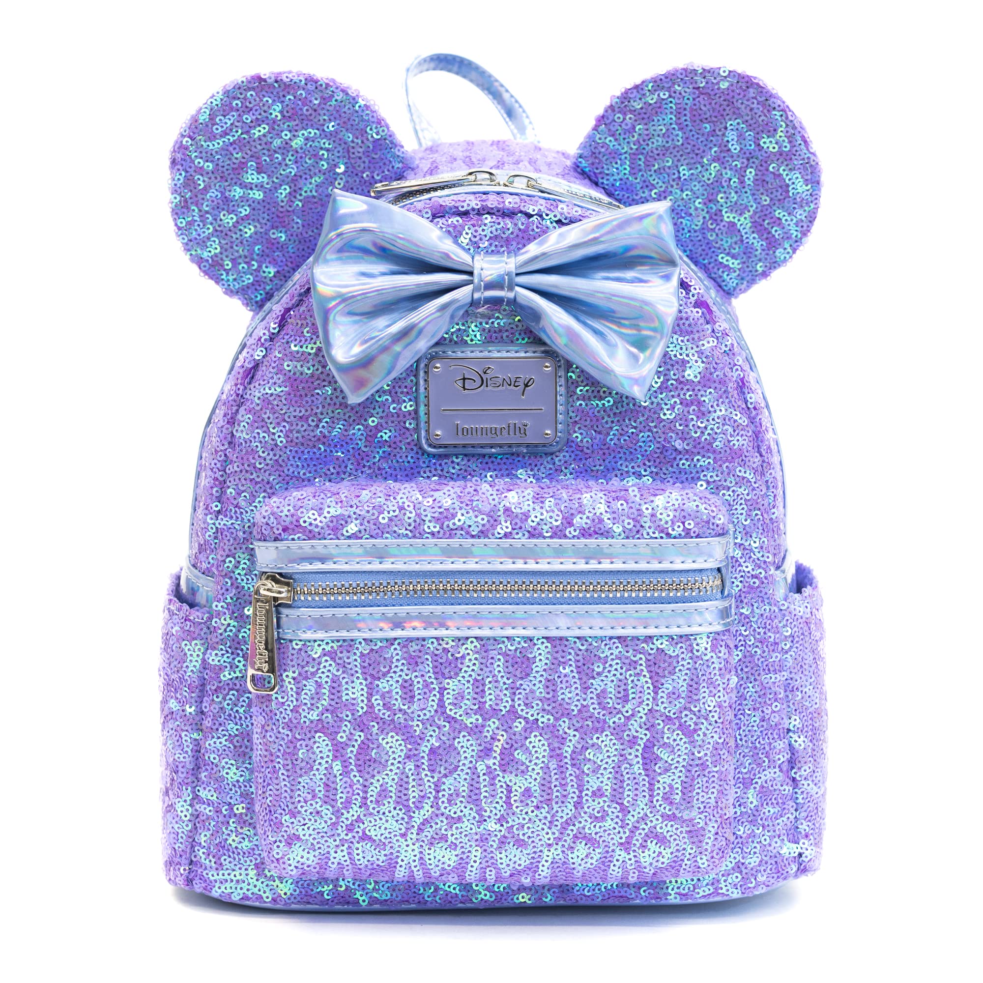 Loungefly Disney Mini Backpack, Minnie Mouse Celebration Iridescent Sequin, Disney Celebration