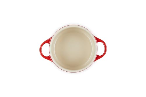 Le Creuset Noël Collection Stoneware Mini Cocotte with Star Knob, 24 oz., Cerise