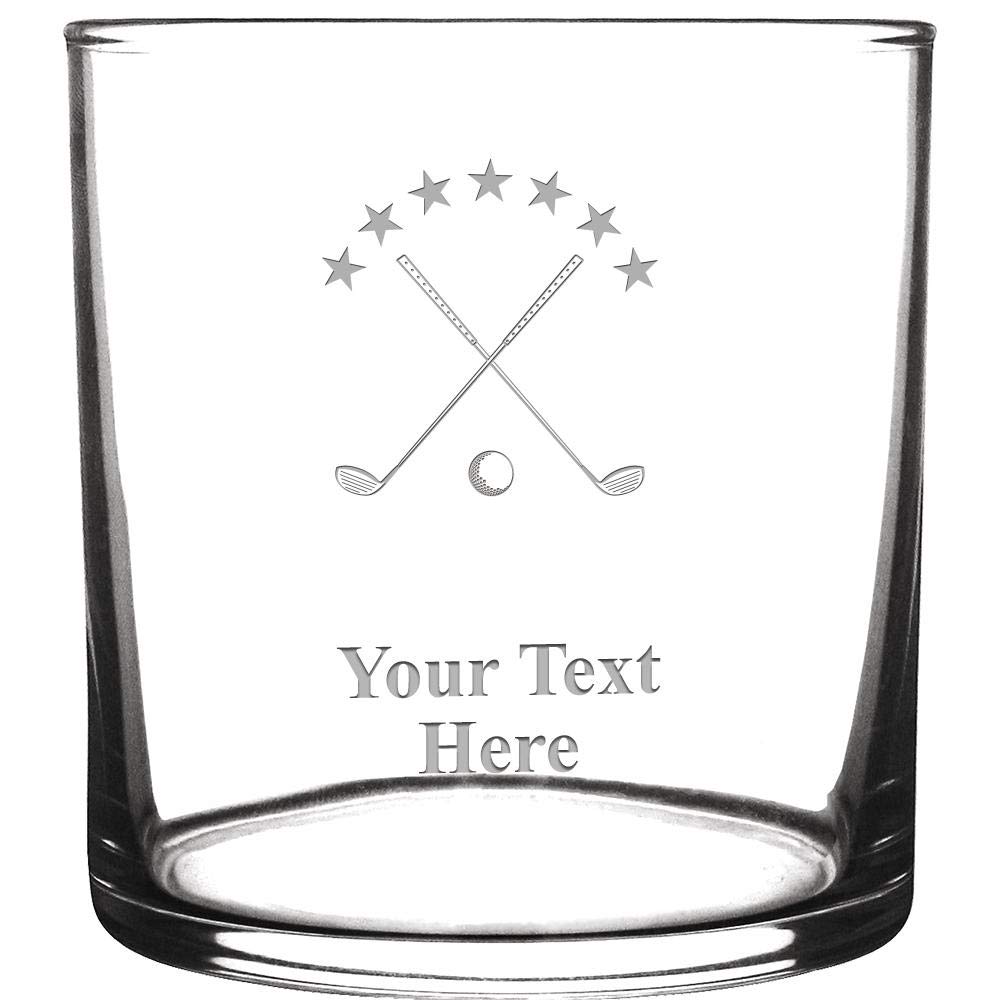 Personalized Drink Glasses, Golf Engraved Cocktail Glass With Custom Text Great Customizable Golfer Gift