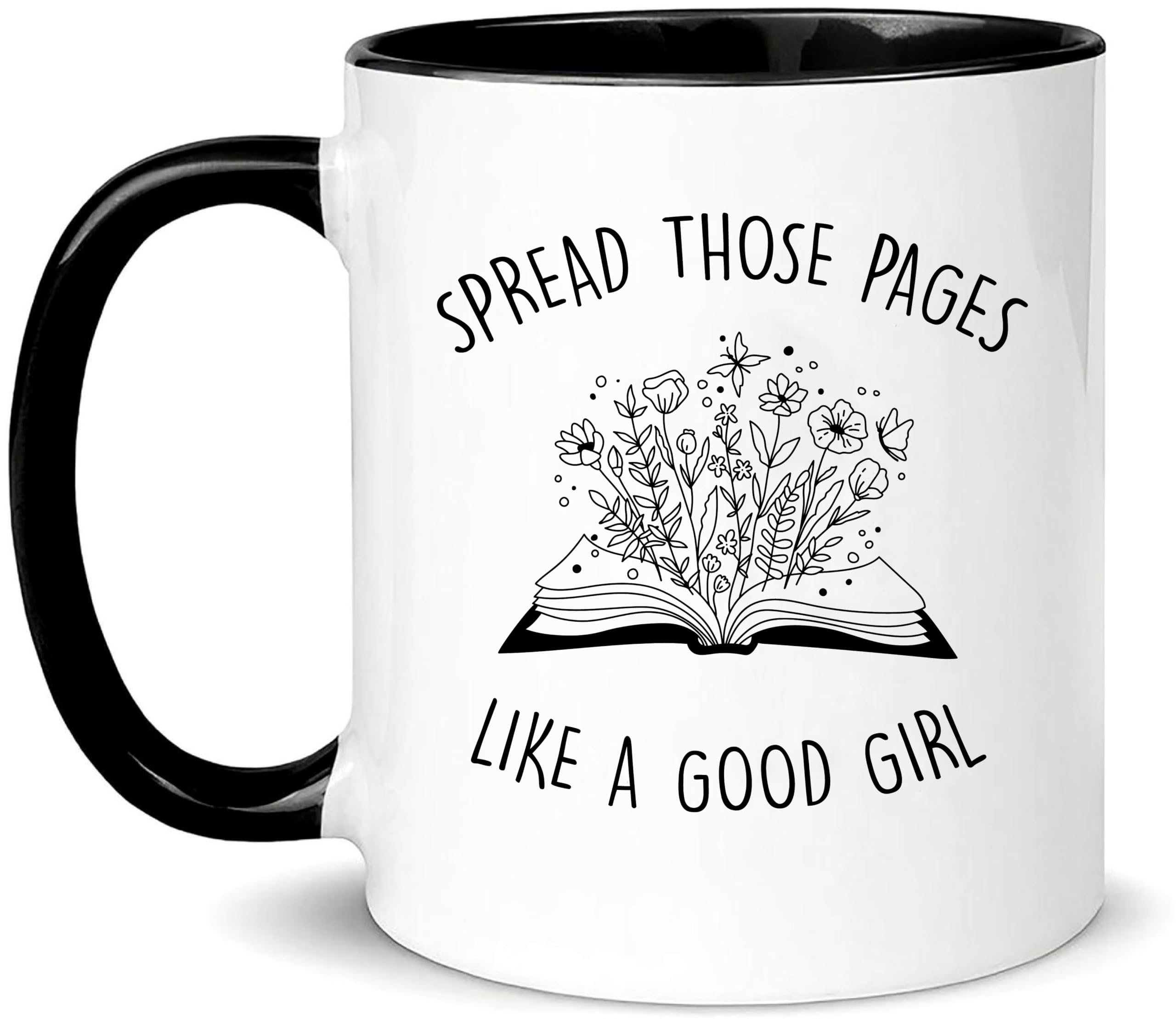 Yalocib Funny Good Girl Reader Mug, Spread Those Pages Like a Good Girl Mug, Funny Reading Mug, Book Lover Mug, Spicy Reader Mug, 11oz Ceramic Coffee Mug/Tea Cup