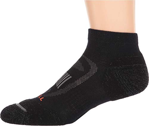 Merrell mens Low Cut Cushioned Hiker 1 Pack Hiking Socks, Onyx, 10-13 Women s 9.5-12 Men US