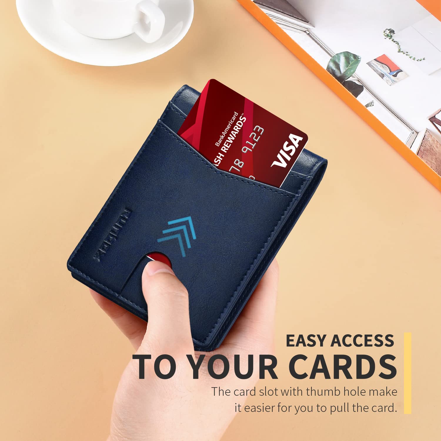 RUNBOX Men's Wallets Slim Rfid Leather 2 ID Window With Gift Box