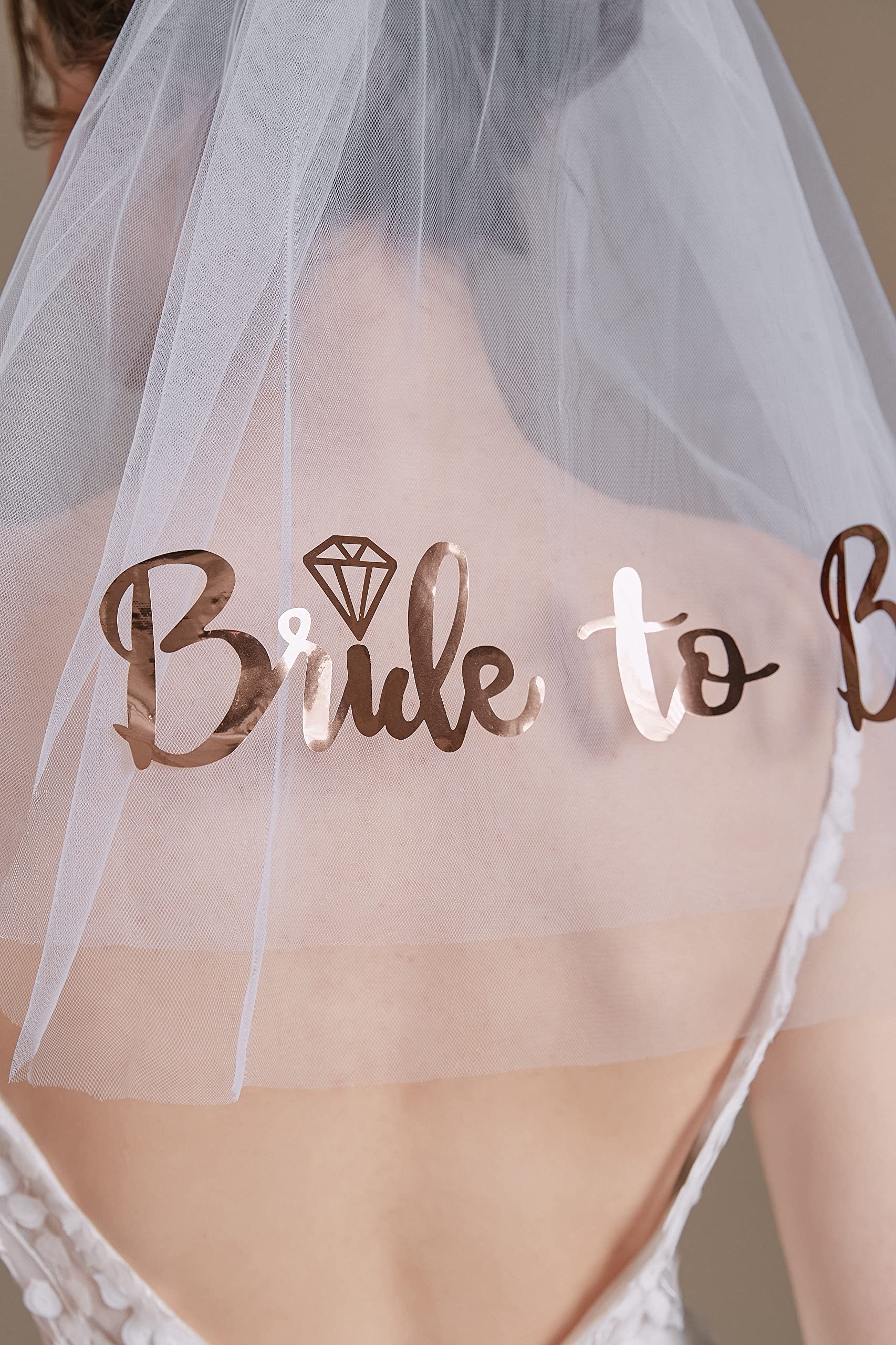 Nanchor Bachelorette Party Wedding Veil Bridal Shower Veil Bride to Be Veils Accessories (Rosegold)
