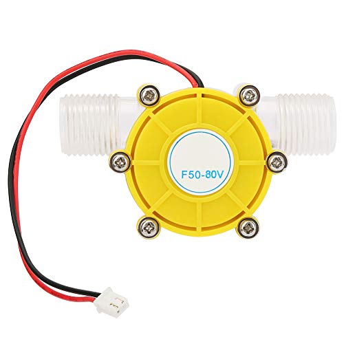 Water Generator, 5-80V DC Micro Water Turbine Generator, F50 Micro-hydro Generator DC Water Flow Pump Turbine,Yellow,Voltage Optional(F50 80V)