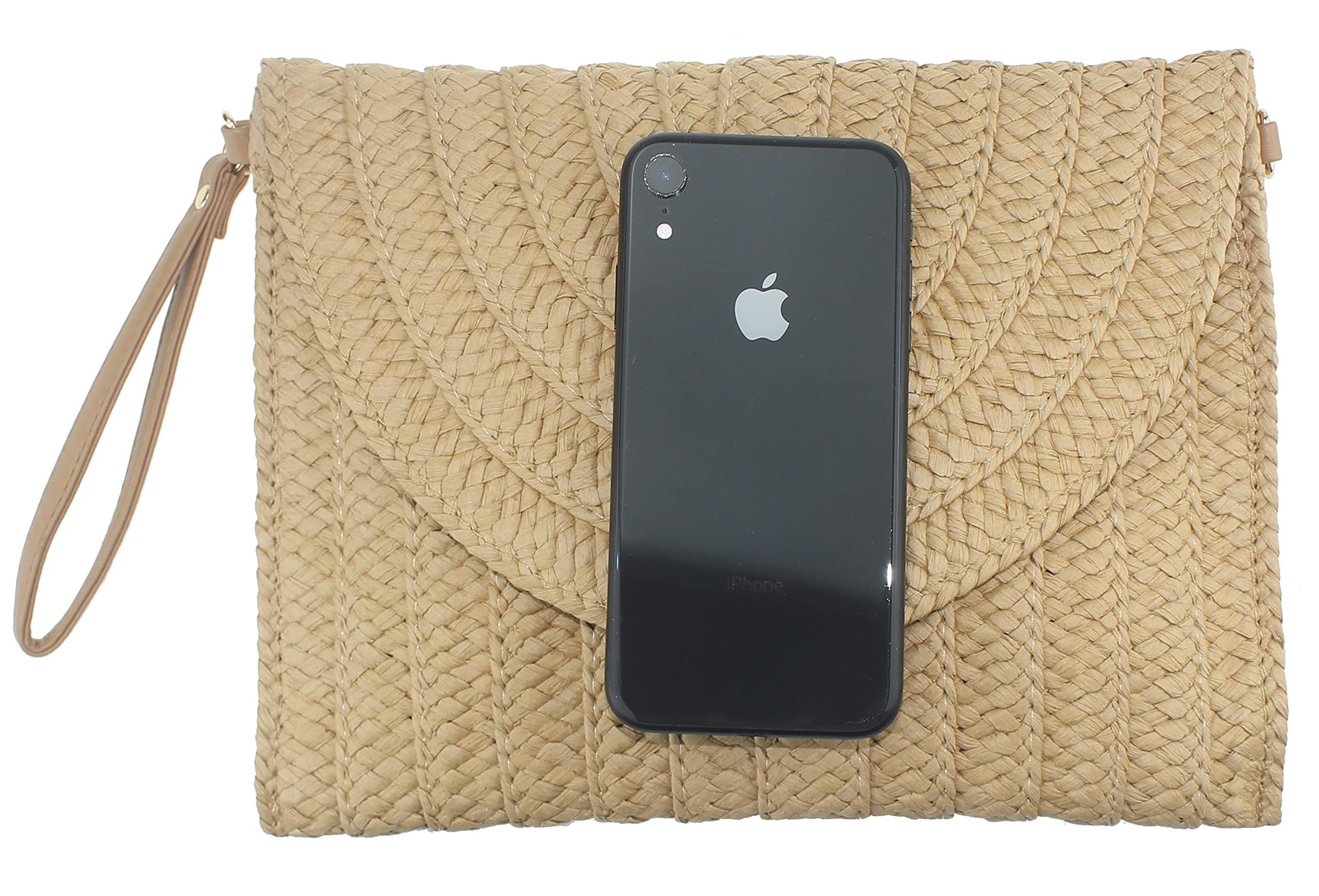 NVAAV Crossbody Bag Wristlet Clutch for Women, Medium Straw Purse for Summer Beach, Wallet Shoulder/Handbags