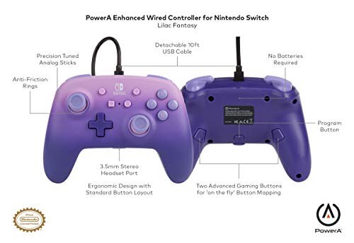 PowerA Enhanced Wired Controller for Nintendo Switch - Lilac Fantasy