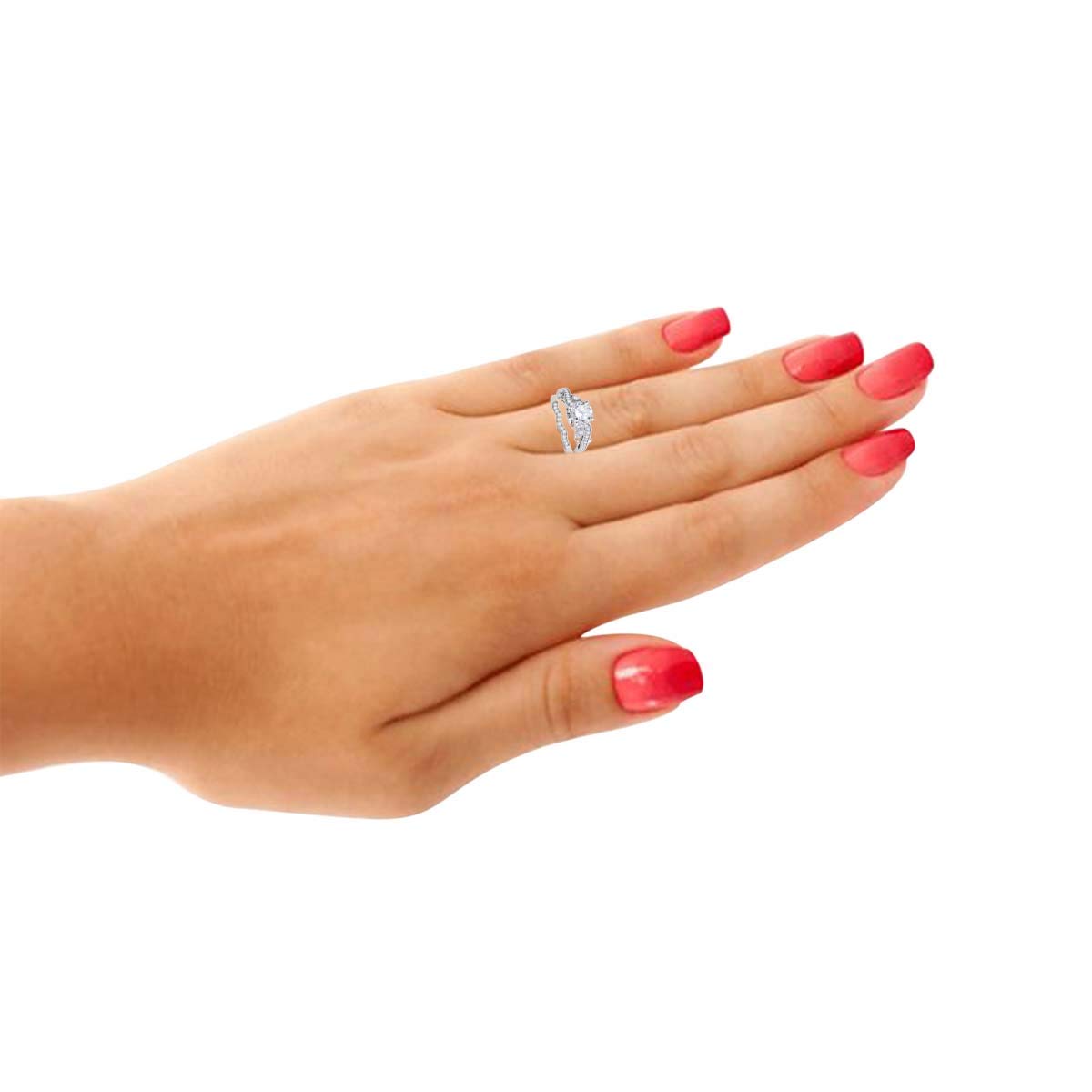 MauliJewels 0.56 Carat Diamond Engagement Bridal Ring prong 14K Solid Rose,White & Yellow Gold