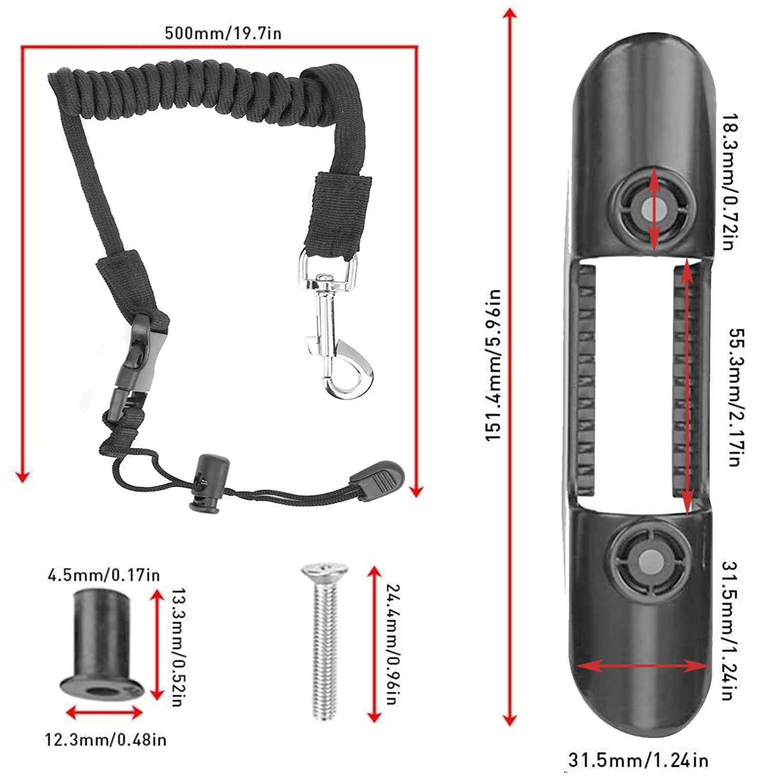 OUKENS Paddle Board Traction Rope, Kayak Canoe Paddle Safety Rope Holder Clip Boat Mount Kit Modified Repairing Accessory