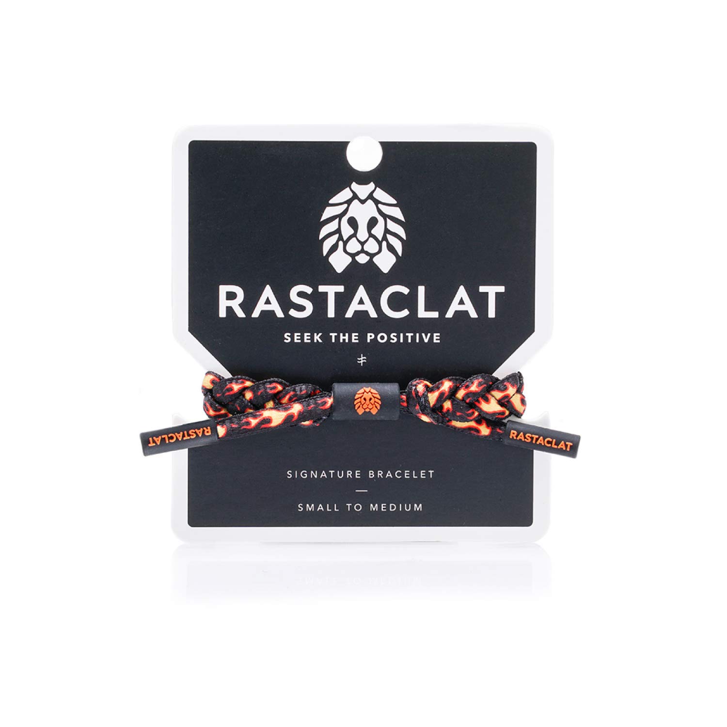 Rastaclat Braided Bracelet for Men and Women of All Ages - Flames Orange/Black Bracelet | Adjustable Stackable Bracelet Braided by Hand (Small/Medium)