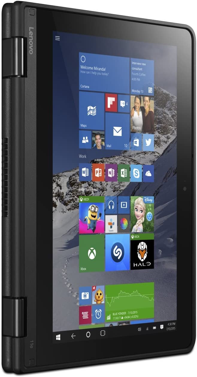 Lenovo ThinkPad Yoga 11E 11.6" HD 2-in-1 Touchscreen Laptop, Intel Celeron N4120, 4GB RAM 128GB SSD, Intel UHD Graphics 600, Webcam, HDMI, WiFi, Bluetooth, Windows 10 Pro, Black