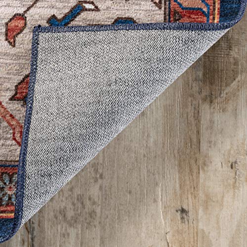 nuLOOM Carolyn Machine Washable Tribal Motif Ultra Thin Runner Rug, 2' 6" x 8', Rust