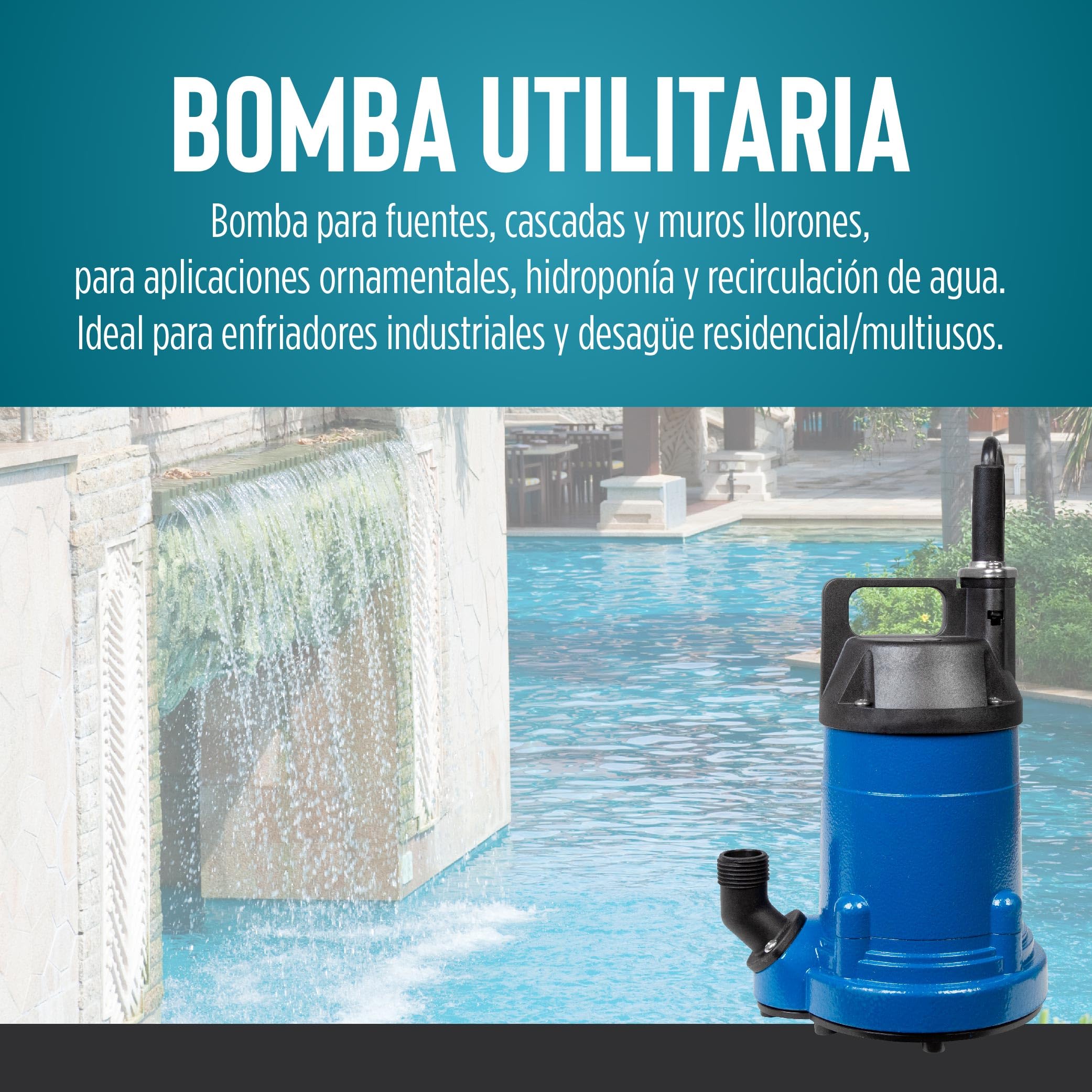 Little Giant Select Series LG-MPAU33 115 Volt, 1/3 HP, 2000 GPH Aluminum Multi-Purpose Pump with 10-Ft. Cord, Blue, 14942690