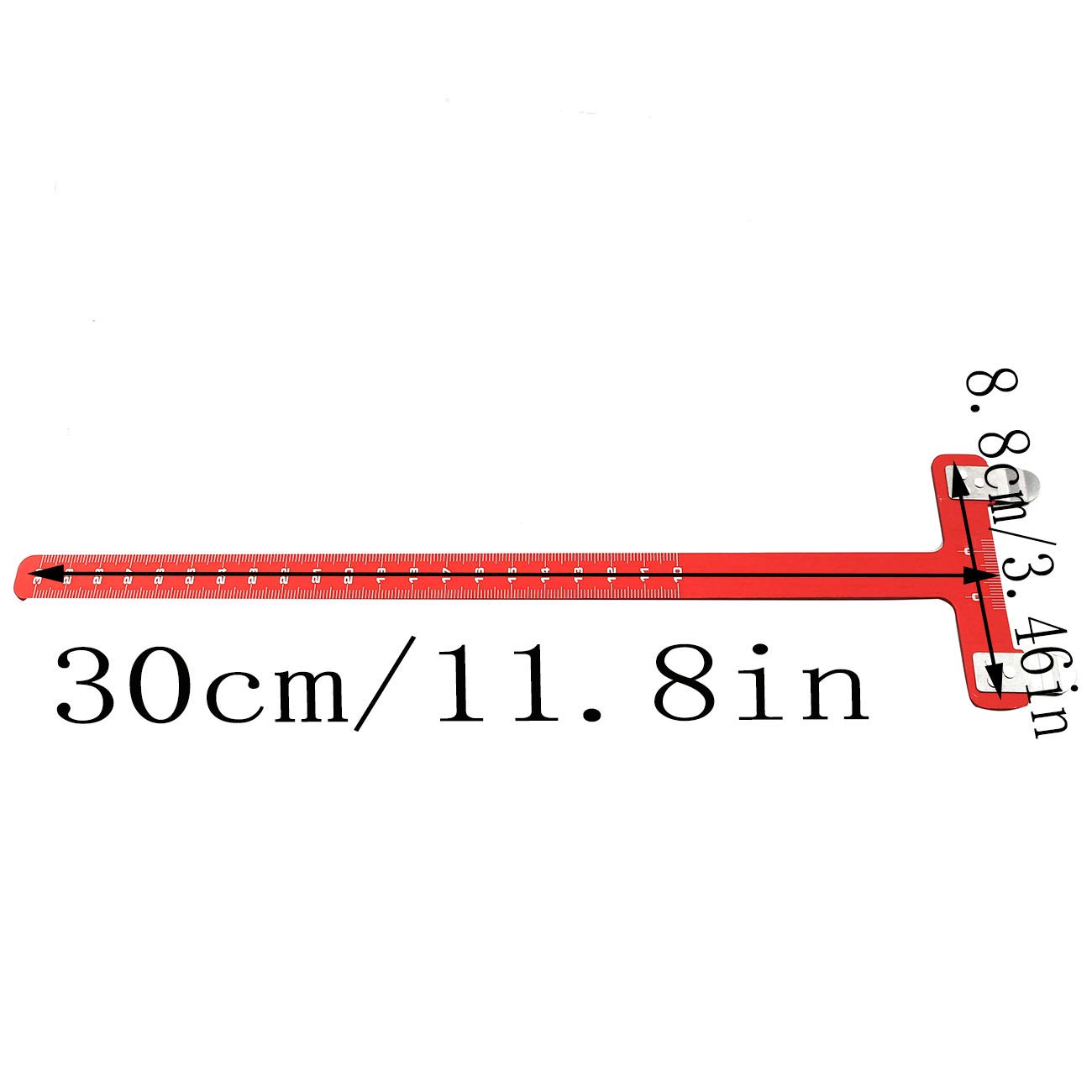 LQ Industrial T Square Bow Ruler 11.8 Inches Archery Bow Square T Shape Measurement Tool for Recurve Bow and Compound Bow Red