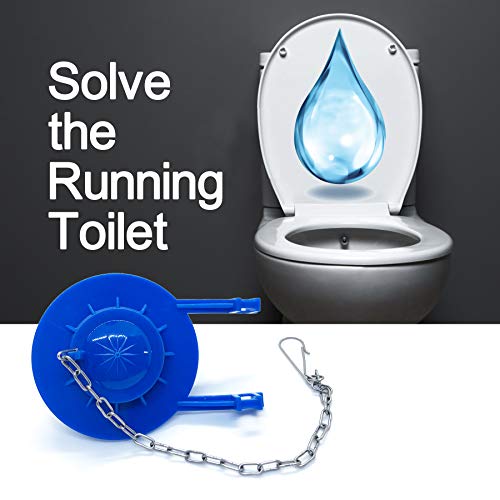 Toilet Flapper Replacement kit 2 inch (2 Pack) Universal for American Standard Toilet Easy to Install with Stainless Chain & Long Lasting Rubber fit 2'' Flush Valve Toilet Leaking Flapper