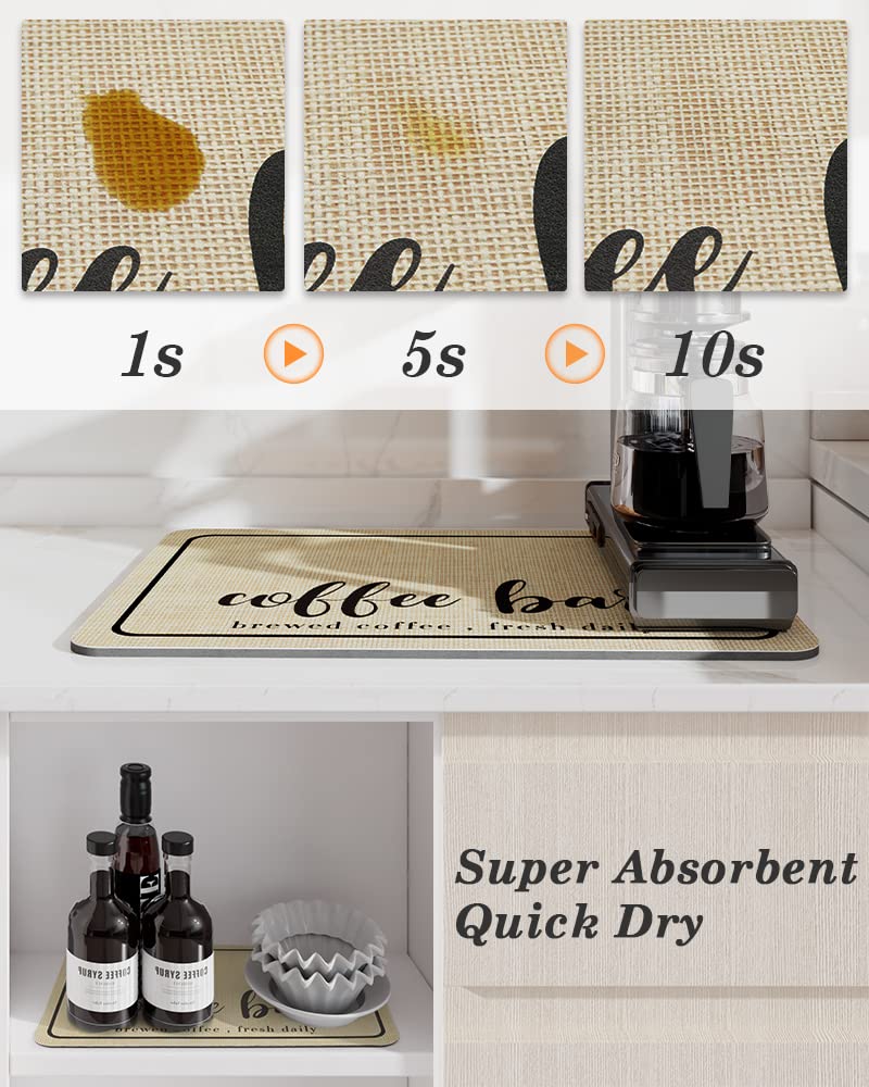 tchdio-Coffee Mat-Hide Stain Absorbent Rubber Backed Quick Drying Mat for Kitchen Counter-Coffee Bar Accessories Dish Drying Mat Fit Under Coffee Maker Coffee Machine Coffee Pot Espresso Machine