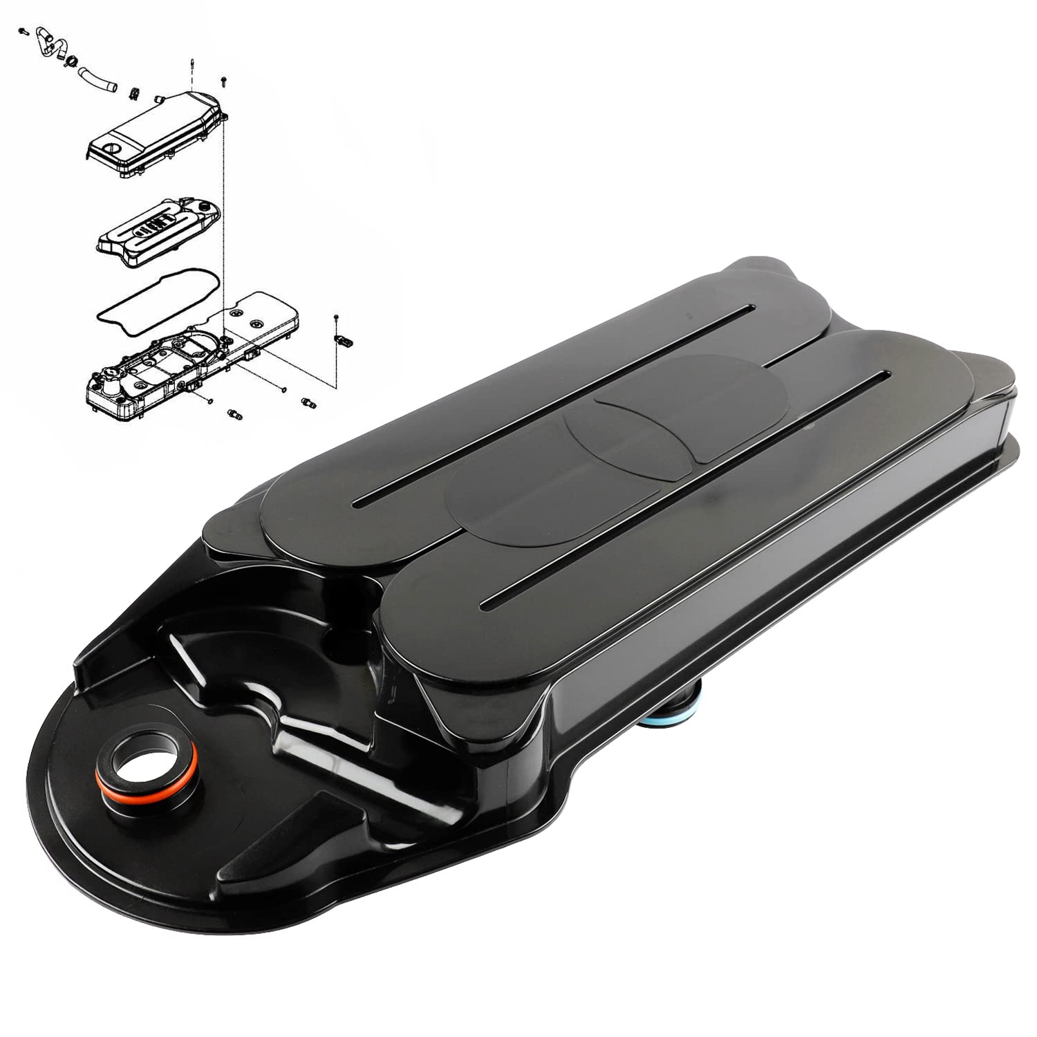 Nakuuly CV52001 Crankcase Ventilation Filter Breather Element Compatible with Dodge Ram 2500 3500 4500 5500 6.7L ISB Diesel 2008-2021, Ford F650/ 750 Replaces # 904-418 68002433AC 4936636