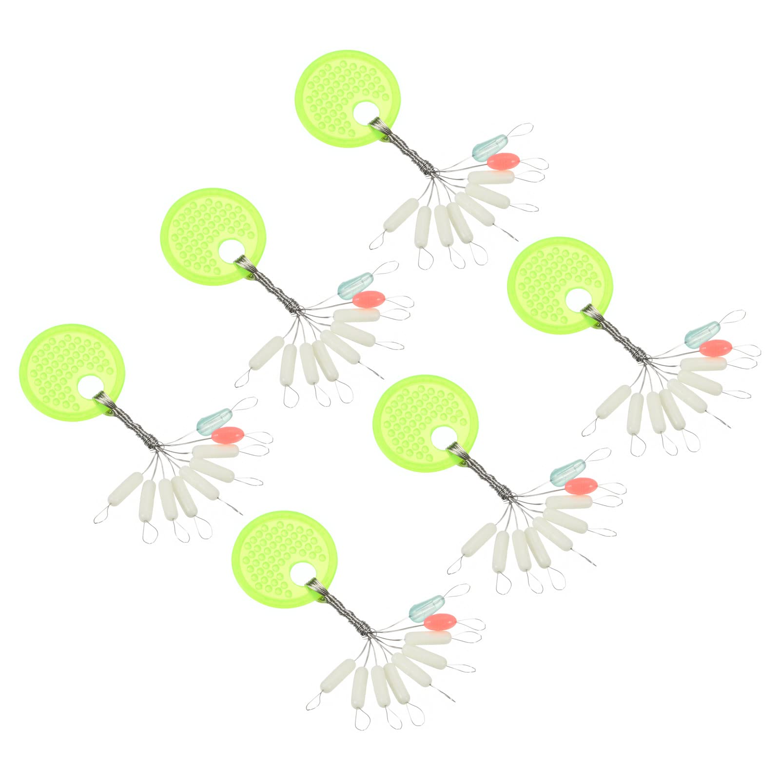 PATIKIL 0.21x0.06 Fishing Rubber Bobber Beads Stoppers, 270 Pieces 9 in 1 Float Sinker Stops Accessories Cylinder Shape 2S Size for Fishing Line, White