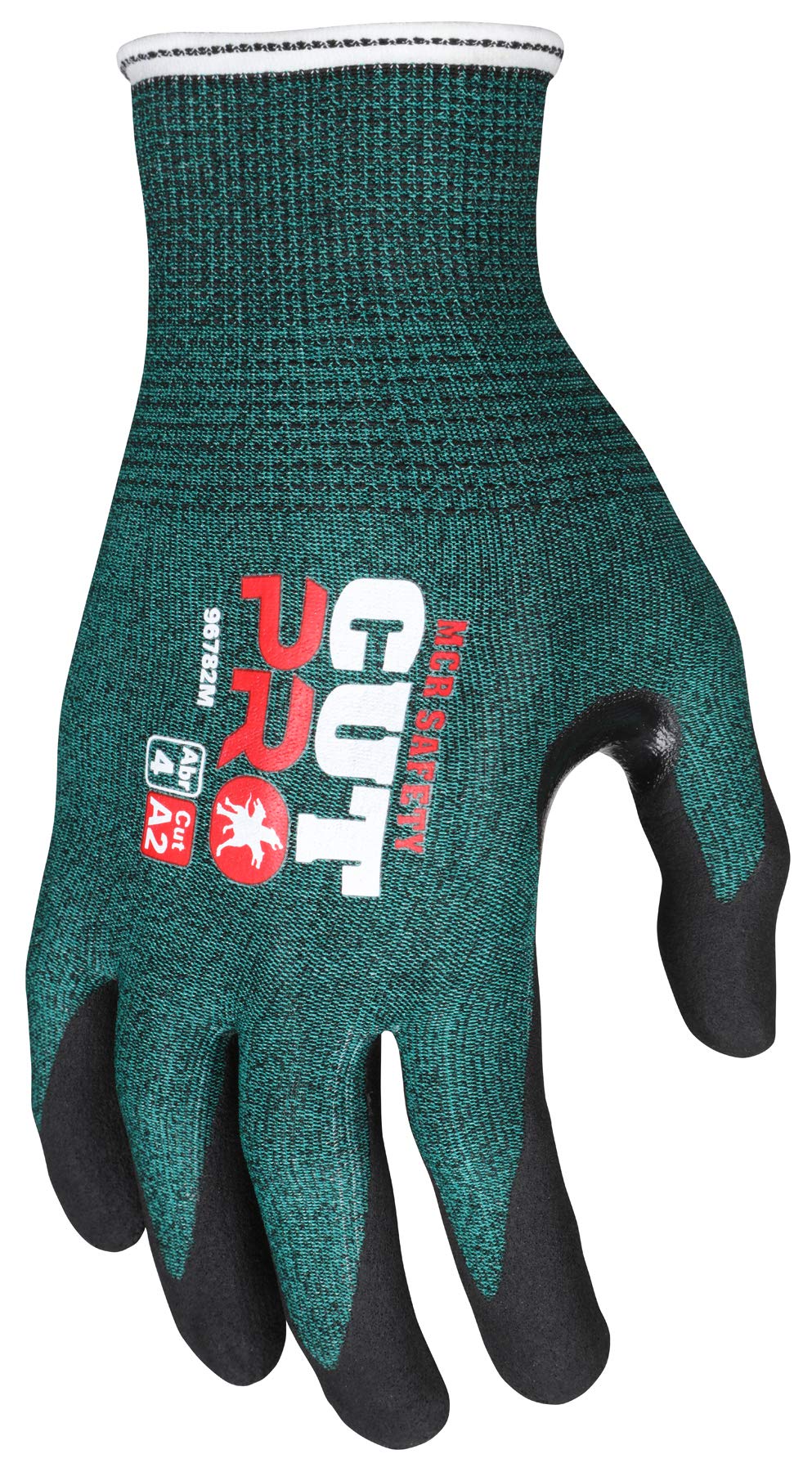 MCR Safety 96782M Cut Pro 18 Gauge HyperMax Work Glove, Cut Protection Glove, Nitrile Coated Palm & Fingertips, Thumb Crotch, Medium