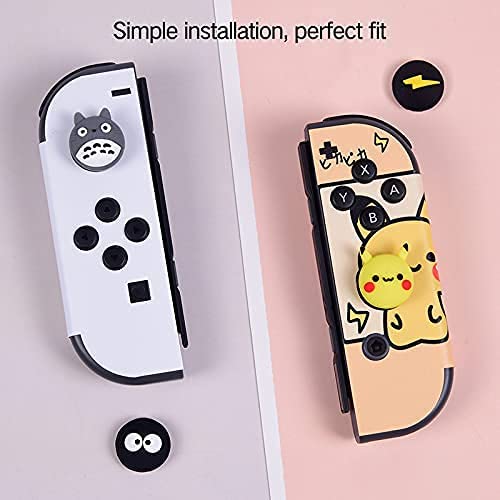 PERFECTSIGHT Cute Switch Thumb Grip Caps Compatible with Nintendo Switch OLED/Lite Console, Kawaii Soft Silicone Analog Stick Button Cover for NS Joycon Controller, 4PCS Joystick Cap for Kirby Fans