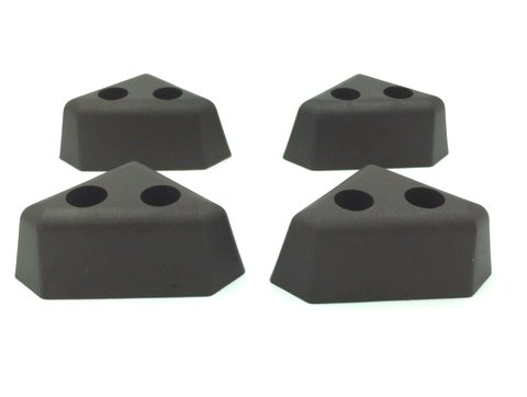 ProFurnitureParts 1.25" Tall Triangle Corner Sofa Legs, Brown Color, Set of 4, HDPE Plastic