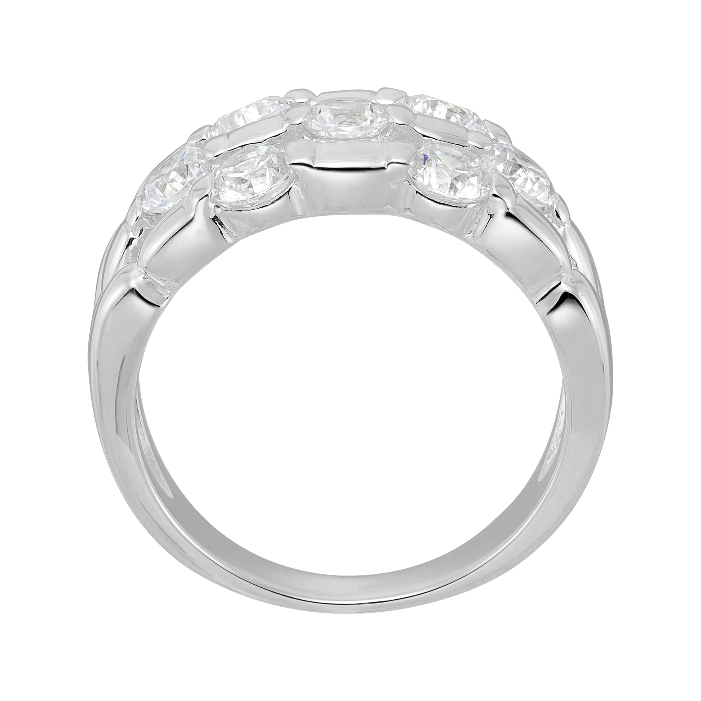 Silpada 'Rows of Sparkle' Sterling Silver Cubic Zirconia Ring, Size 8, Size 8