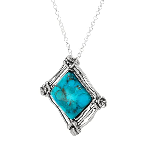Silpada 'Tranquil Gaze' Sterling Silver Turquoise Pendant Necklace, 18" + 2"