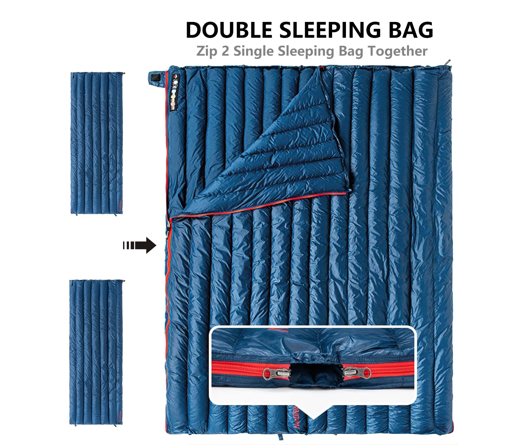 Naturehike Down Sleeping Bag 800 Fill Power Lightweight Compact for Backpacking Camping Hiking Traveling with Compression Sack (Dark Blue(42.8℉), Large(78.7" L x31.5 W))