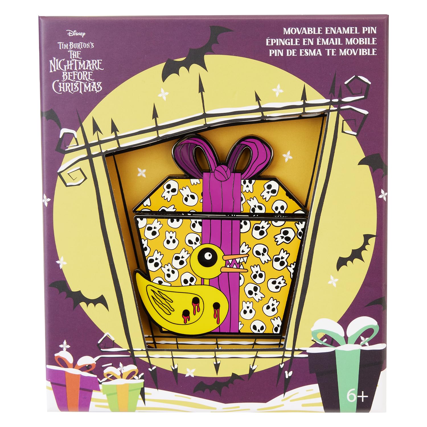 Loungefly Disney Nightmare Before Christmas Scary Teddy Present 3" Collector Box Sliding Pin