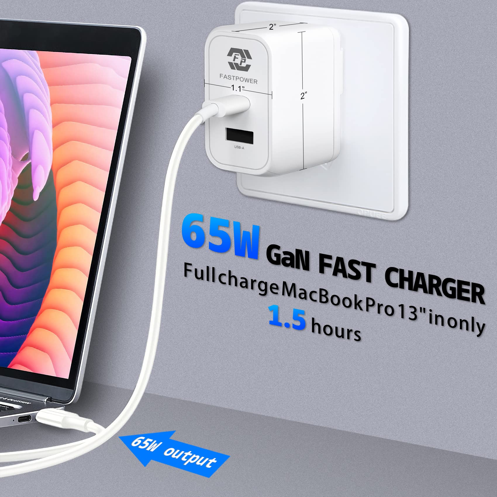 USB C Wall Charger Block Adapter for Ipad Charger,65w Gaming Laptop Charger for iPhone 13/14 Charger Pro/Air MacBook Super Fast Charging Than 20W,30W,60W Android Phone Charger
