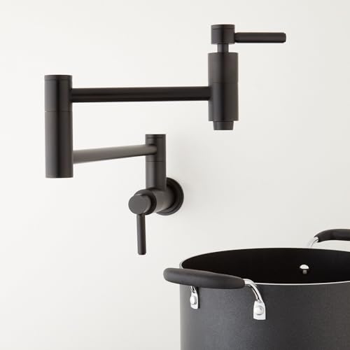 Signature Hardware 450655 Contemporary Double Handle Wall Mounted Pot Filler