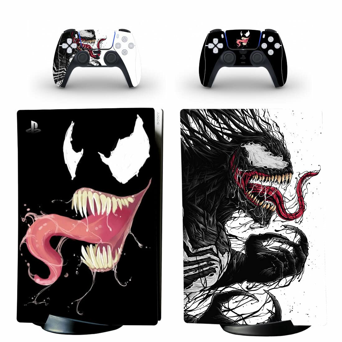 Oumaga Ps5 Skins Ps5 Stickers Ps5 Stickers Compatible with Playstation 5 Game Consoles Ps5 Controllers venom