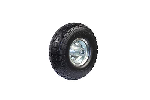 MaxxHaul 50501 Diameter 10" Flat Free All Purpose Tire with 5/8" Ball Bearing Axle Bore Dia, 10 inch, Black