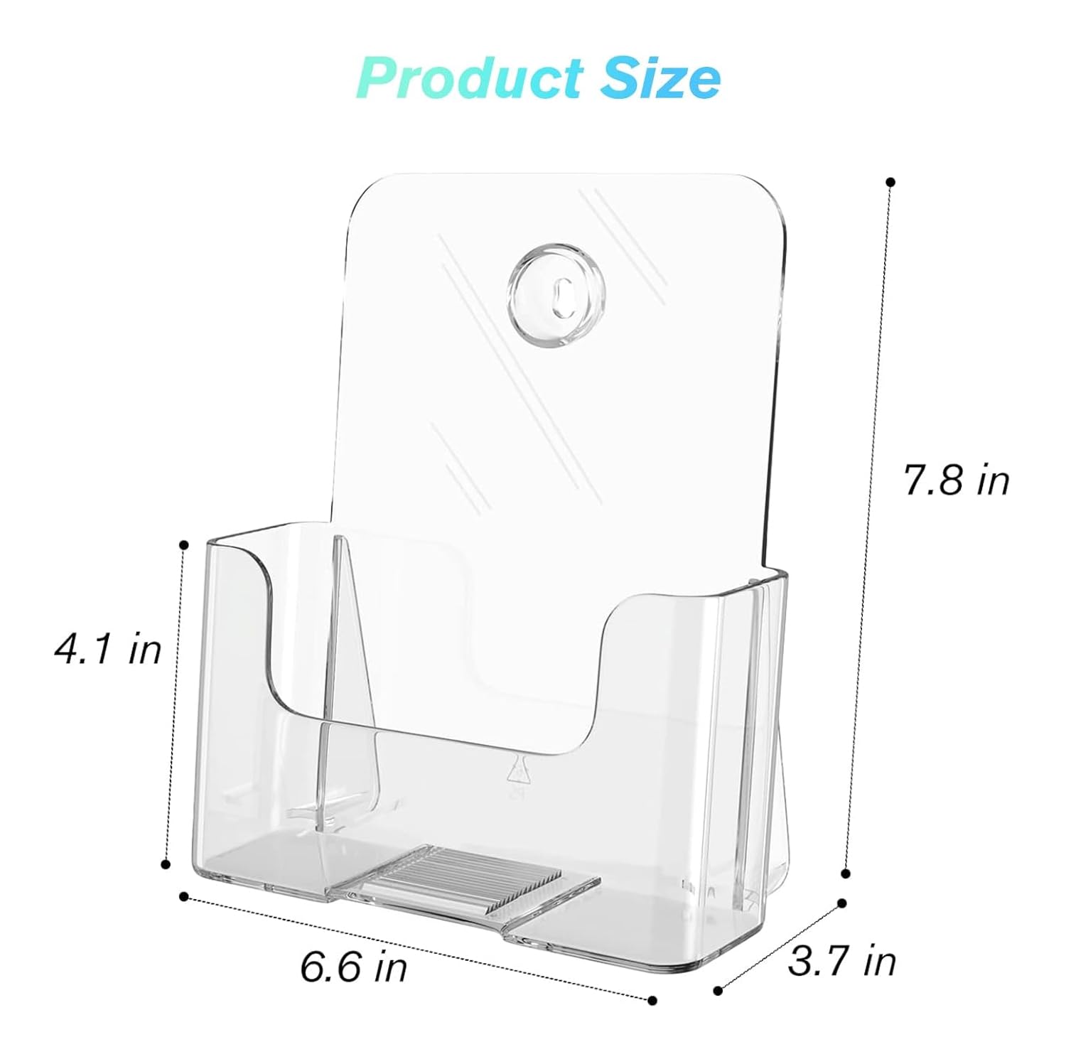 MaxGear Acrylic Brochure Holder 6 x 8 inch, Display Stand Plastic Flyer Holders, for 5.5 x 8.5 inch, 5 x 7 inch Menu Clear Literature Trifold Pamphlet Magazine Holders Countertop or Wall Mount, 2 Pack