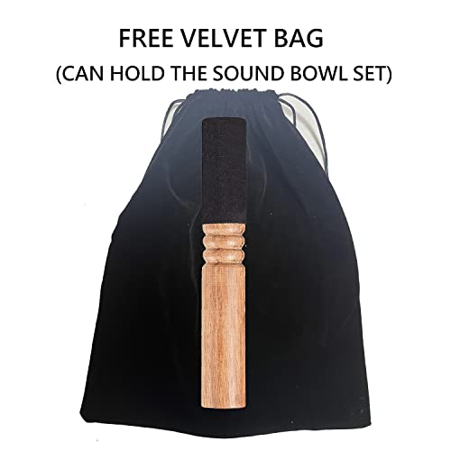 Singing Bowl Mallet, Made in Nepal, Suede Wooden Striker, Leather Wrapped Mallet for Sound Bowls-1 Piece with Velvet Bag