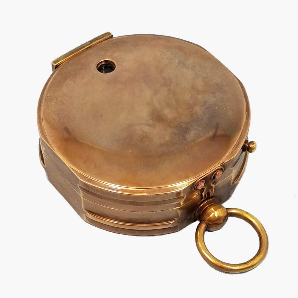 Premium Large Antique Brass Compass Gift for Men, Him, Son | Engraved Compass Personalized | Optional Laser Engraved Wood Box