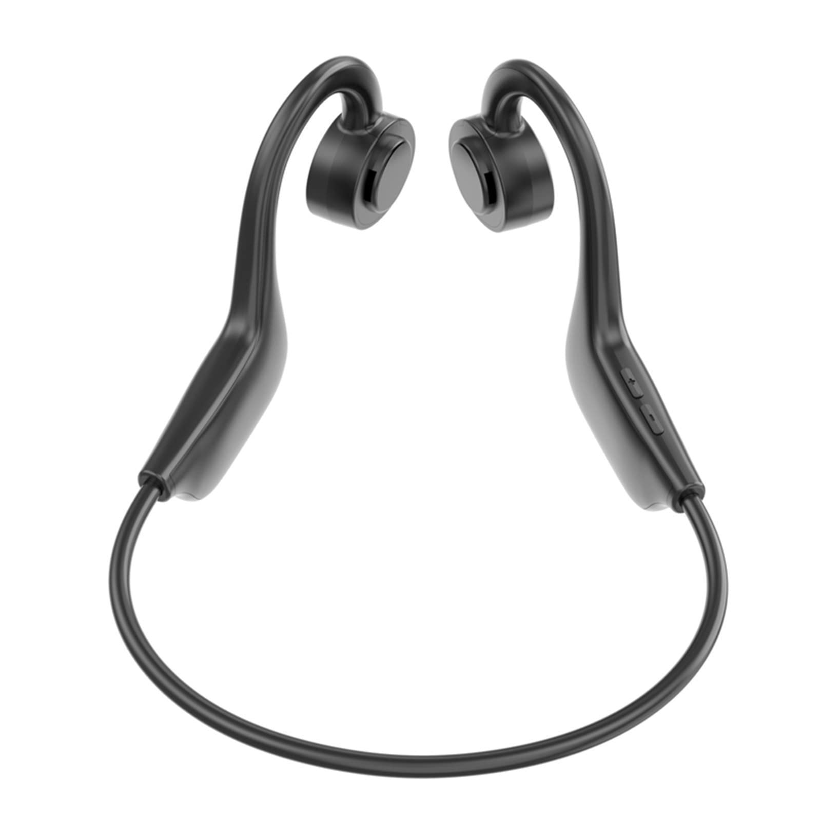 Wireless Bluetooth Headset, Waterproof B-o-n-e Conduction Headphones ireless Open Ear Headphones with Microphone, Sweatproof Running Headphones for Sports G-ym Exercise (Black)