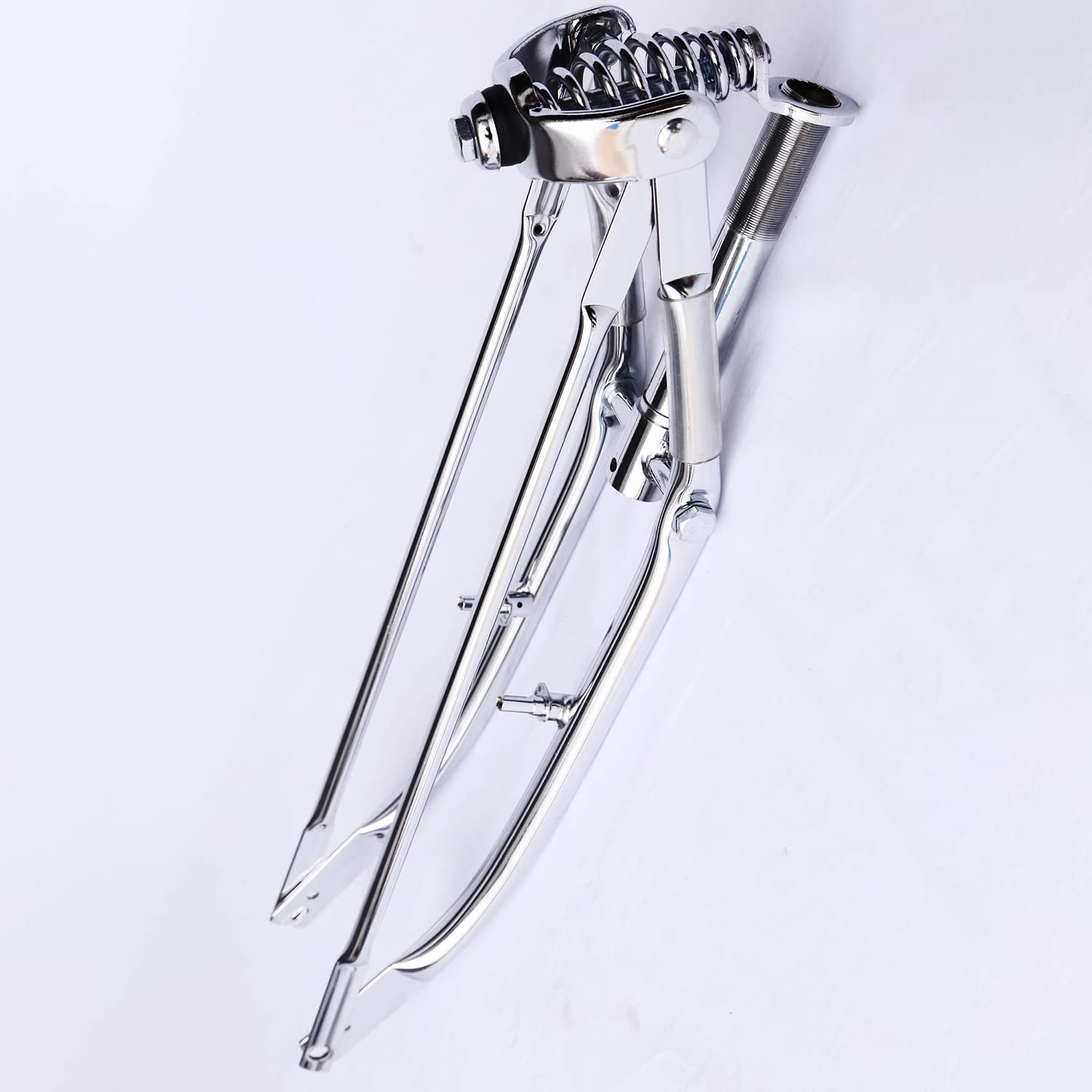 Lowrider Classic Springer V Brake 26" Bike Fork Chrome Sliver Fork 1" Stem Fork Thread 160mm Beach Cruiser Bike Lowrider Fork Bent Fork