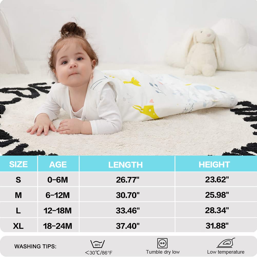 XIFAMNIY Tog 2.5 Baby Newborn Sleeveless Sleep Sack Cotton Wearable Blanket Swaddle Bag for Winter 0-24M