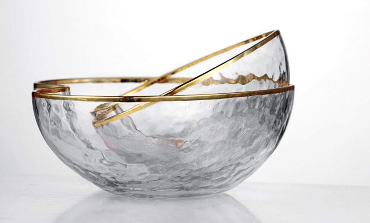 Phnom Penh Glass Bowl Dessert Bird's Nest Salad Bowl Fruit Plate Creative Transparent Heart Shape Breakfast Bowl (15.5 oz)