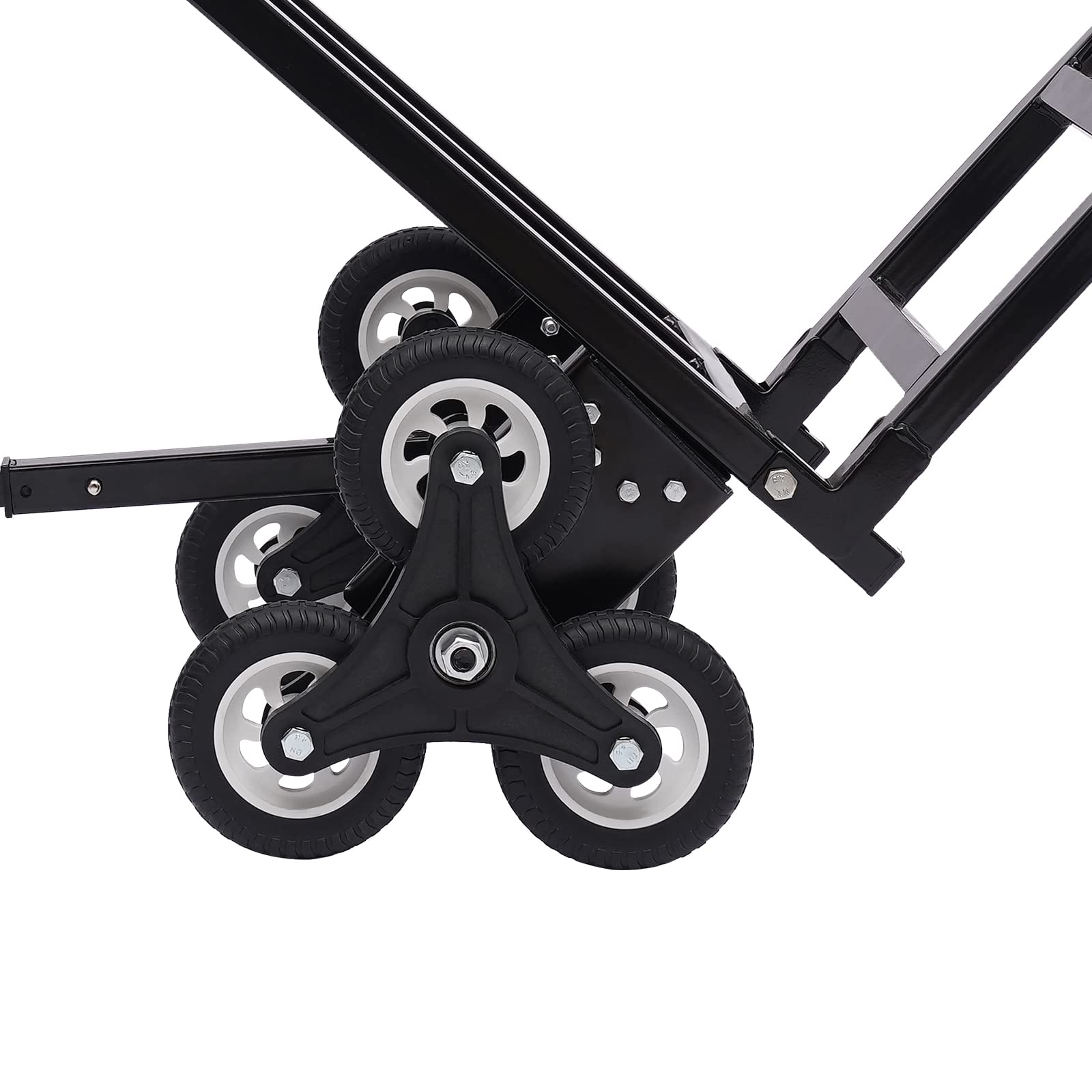 Stair Climbing Cart 460lbs Capacity, Portable Folding Trolley with 8 Wheels, Stair Climber Hand Truck with Adjustable Handle for Pulling, All Terrain Heavy Duty Dolly Cart for Warehouse (Style-D)