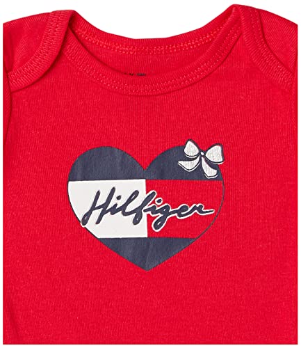 Tommy Hilfiger baby girls 4 Pack Bodysuit and Toddler Layette Set, Red/Heather/White, 6 9M US