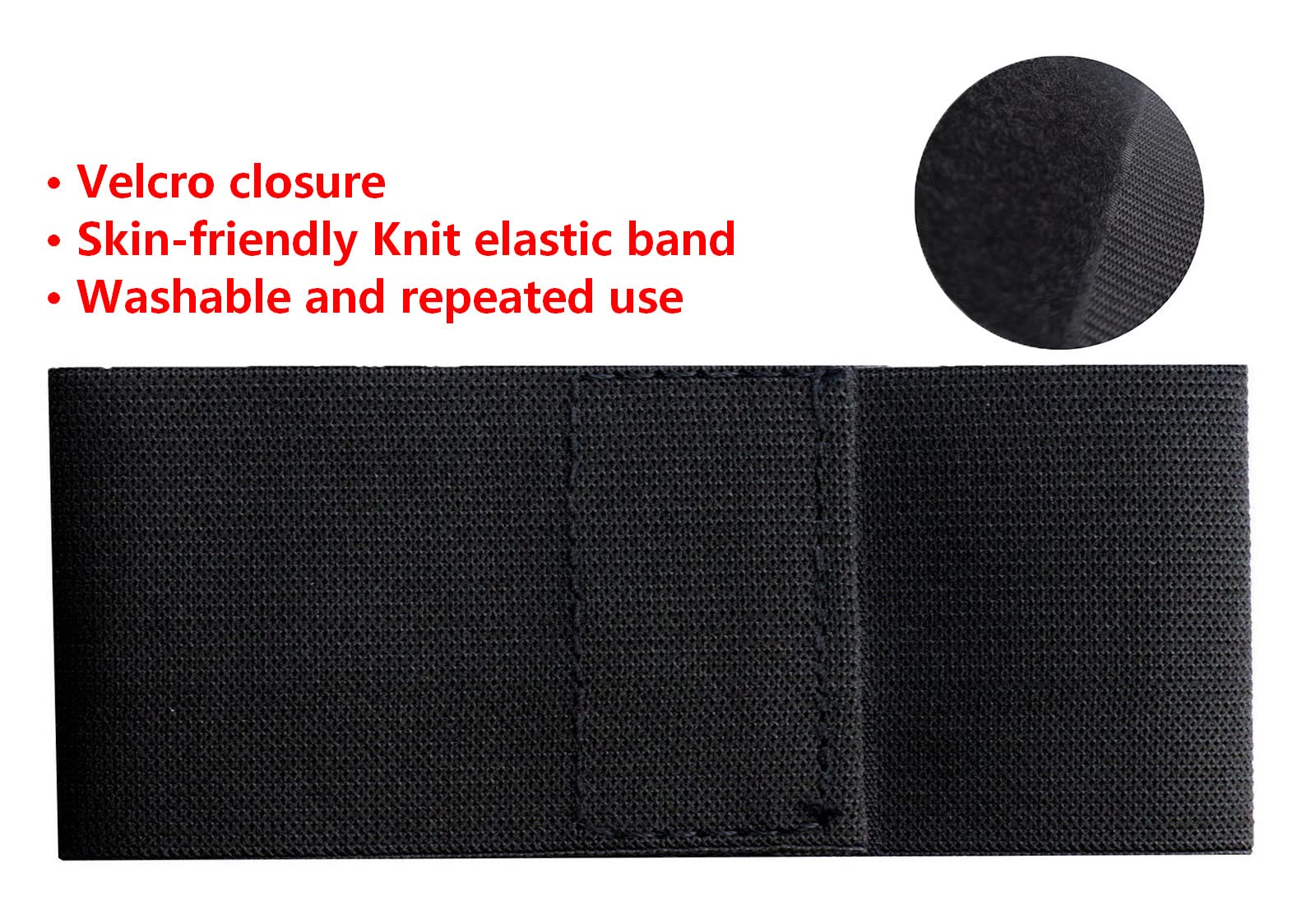 MAYFOO Adjustable Elastic Captain Armband for Youth and Adult,Black,Pack of 4(Adult)