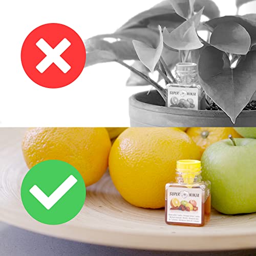 Super Ninja Fruit Fly Traps for Indoors - Highly Effective Ecological Fruit Fly Trap - Environmentally Responsible Fruit Fly Killer - User Friendly - Up to 3 Weeks per Trap (4 Traps)