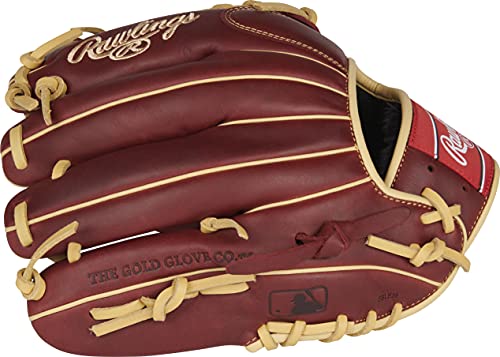 Rawlings | SANDLOT Baseball Glove | Left Hand Throw | 11.75" - Modified Trap-Eze Web, 11.75 inch - Trapeze Web - Burgundy