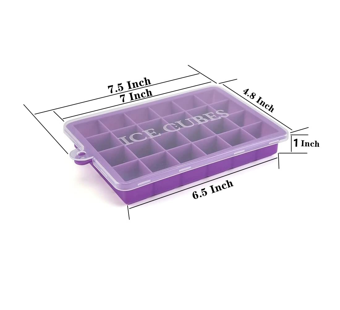 TAO CICADA Ice Cube Tray, 3 Pack Silicone Ice Cube Molds, Silicone Ice Cube Trays, Silicone Ice Trays, Easier to Release, BPA Free for Alcohol/Coffee/Beverages (Pink, Light blue, Purple)