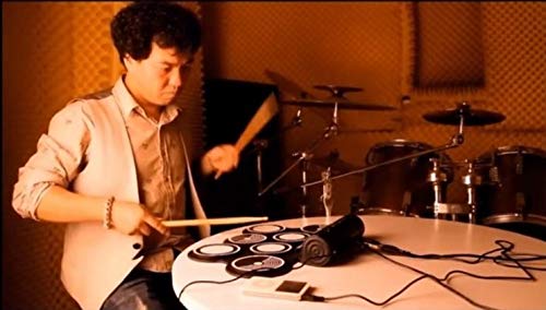 Lightahead Portable 9 Pads + 2 Pedals Electronic Roll Up Drum Set Kit with Built in Speakers, Drumsticks, and Power Supply (Ages 14 & UP)