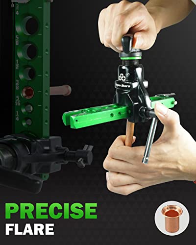Super Stars Flaring Tool Kit 1/4" - 3/4" Tubing Pipe Flare Tool HVAC 45° Eccentric Type Flare Tool with Pipe Cutter for Copper/Aluminum/Stainless Steel Pipes(5 in 1 Kit)