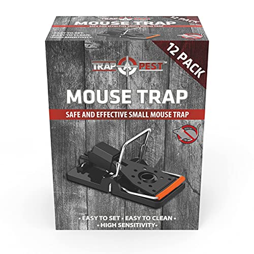 Trap A Pest Mouse Traps - Best Mouse Traps That Work, Sanitary Safe Mouse Catcher for Family and Pet - Reusable Snap Traps for Mice - Indoor and Outdoor Effective Mice Traps (12 Pack)